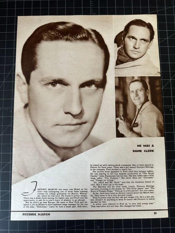 Fredric March Biography Fredric March Autograph Photograph – Tamino