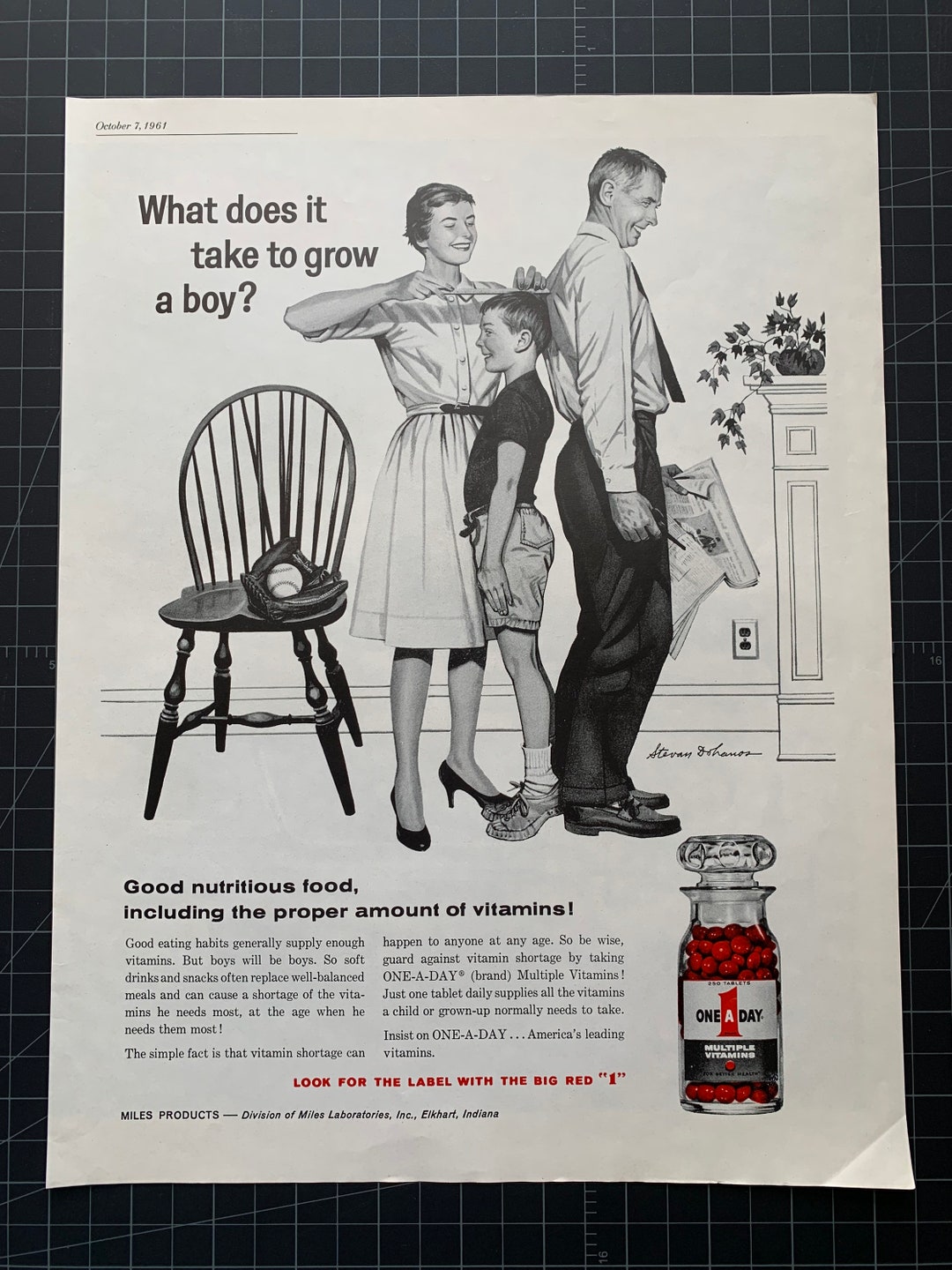 Vintage 1961 One-a-day Vitamins Print Ad - Etsy