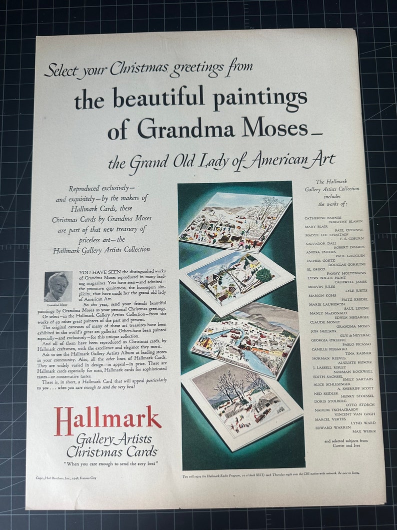 Rare Vintage 1940s Hallmark Christmas Cards Print Ad - Etsy