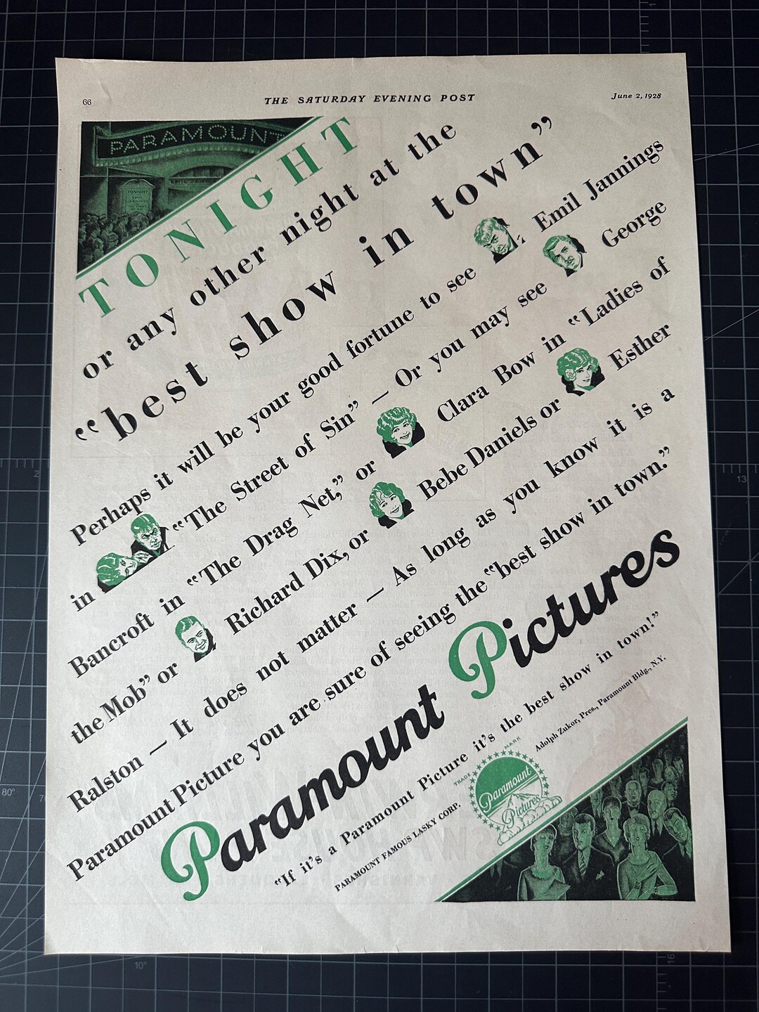 Rare Antique 1922 Paramount Pictures Original Advertisement - Old ...
