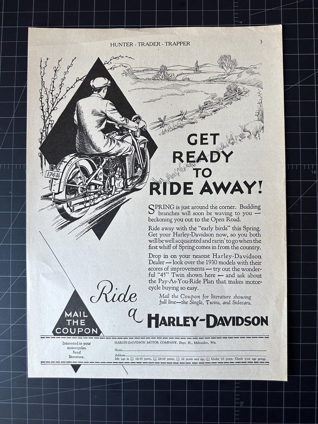 Rare 1920s Harley-davidson Motorcycles Print Ad - Etsy