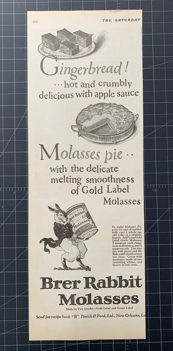 Antique 1920s Brer Rabbit Molasses Print Ad | Etsy