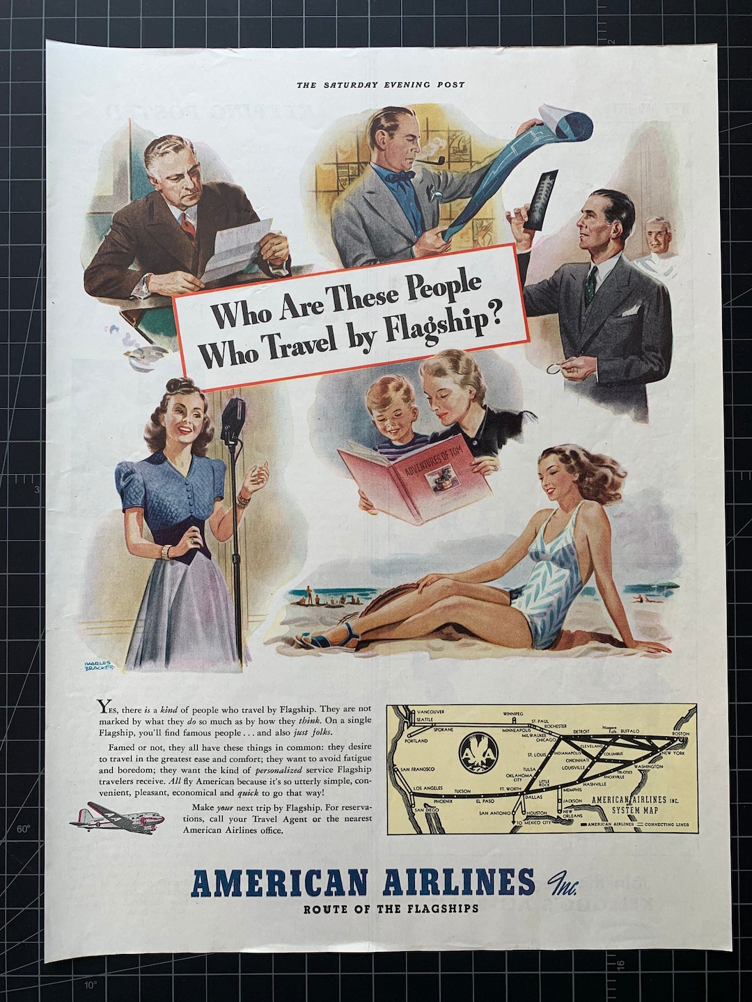 Vintage 1940 American Airlines Original Print Ad - Etsy