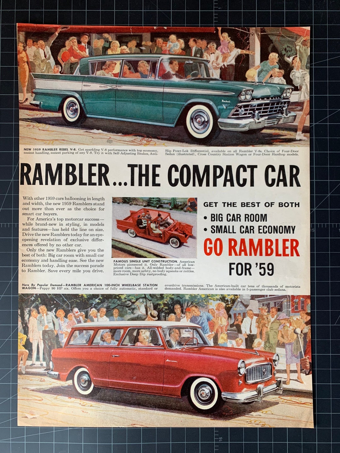 Vintage 1959 Rambler Print Advertisement - Etsy