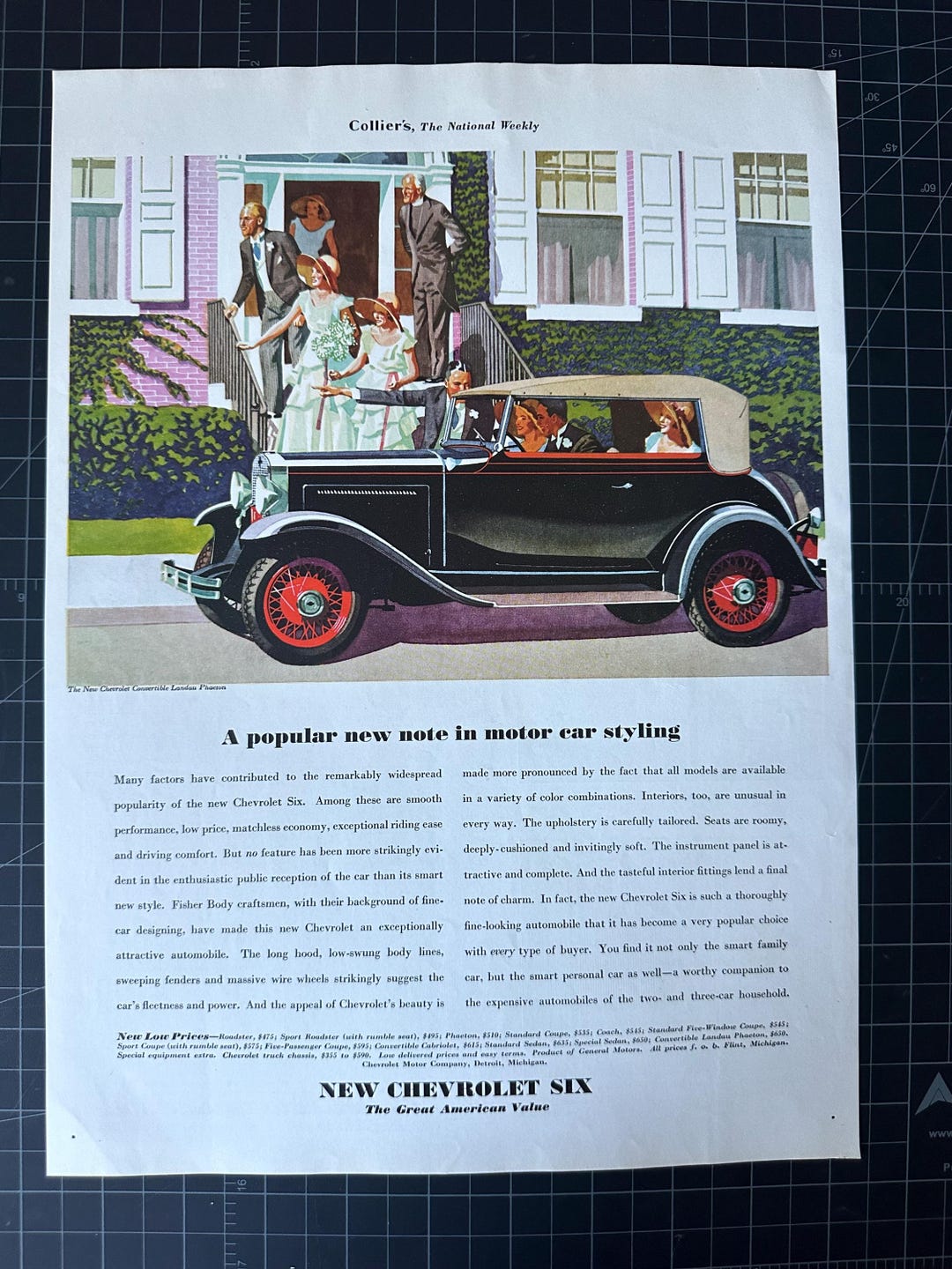Vintage 1931 Chevrolet Six Print Advertisement – Original Car Ad - Etsy