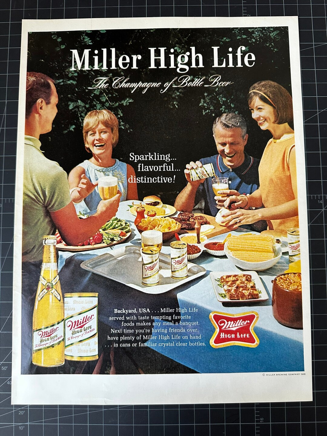 Vintage 1966 Miller High Life Beer Print Advertisement – Original Retro ...