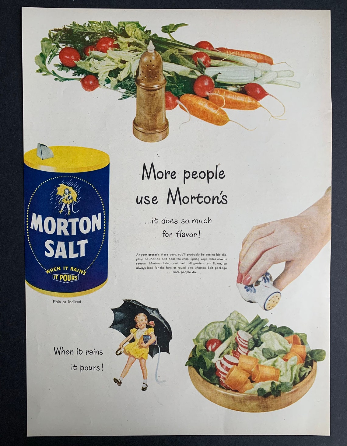 Vintage 1949 Morton Salt Print Ad - Etsy