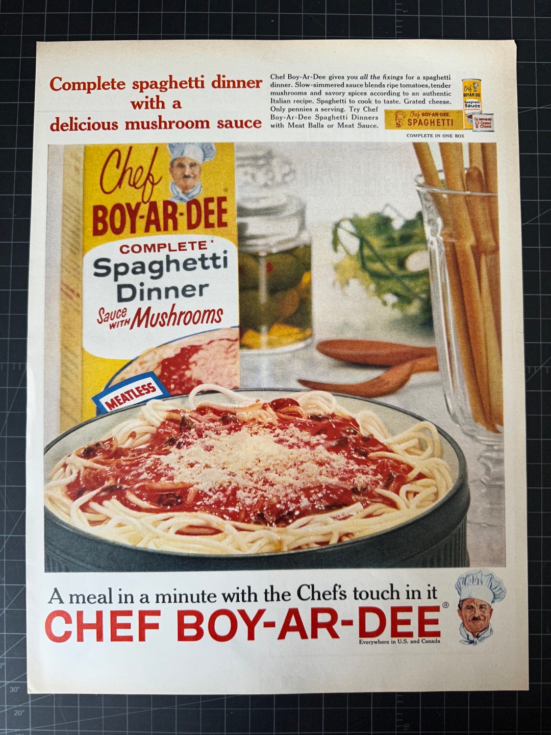 Vintage 1950s Chef Boyardee Print Ad - Etsy