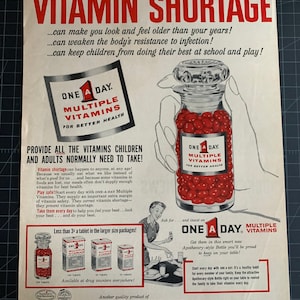 Vintage 1950s One-a-day Vitamin Print Advertisement - Etsy