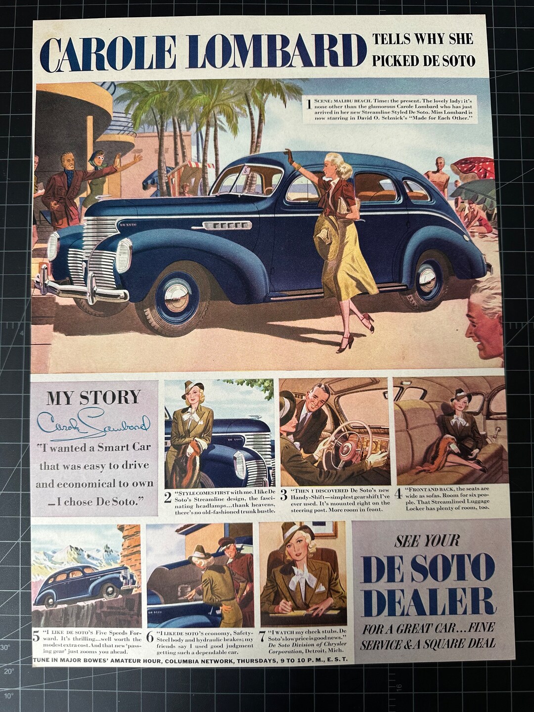 Rare Vintage 1930s Desoto Auto Print Ad - Carole Lombard - Etsy