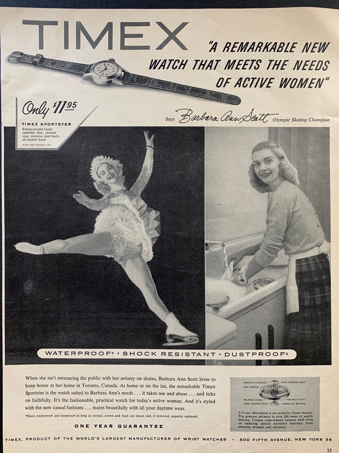 Vintage 1954 Timex Watch Ad - Etsy