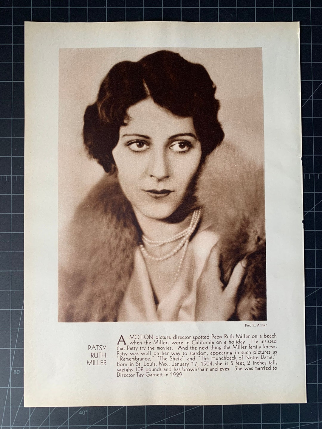 Vintage Circa 1930 Patsy Ruth Miller Photoplay Portrait - Etsy