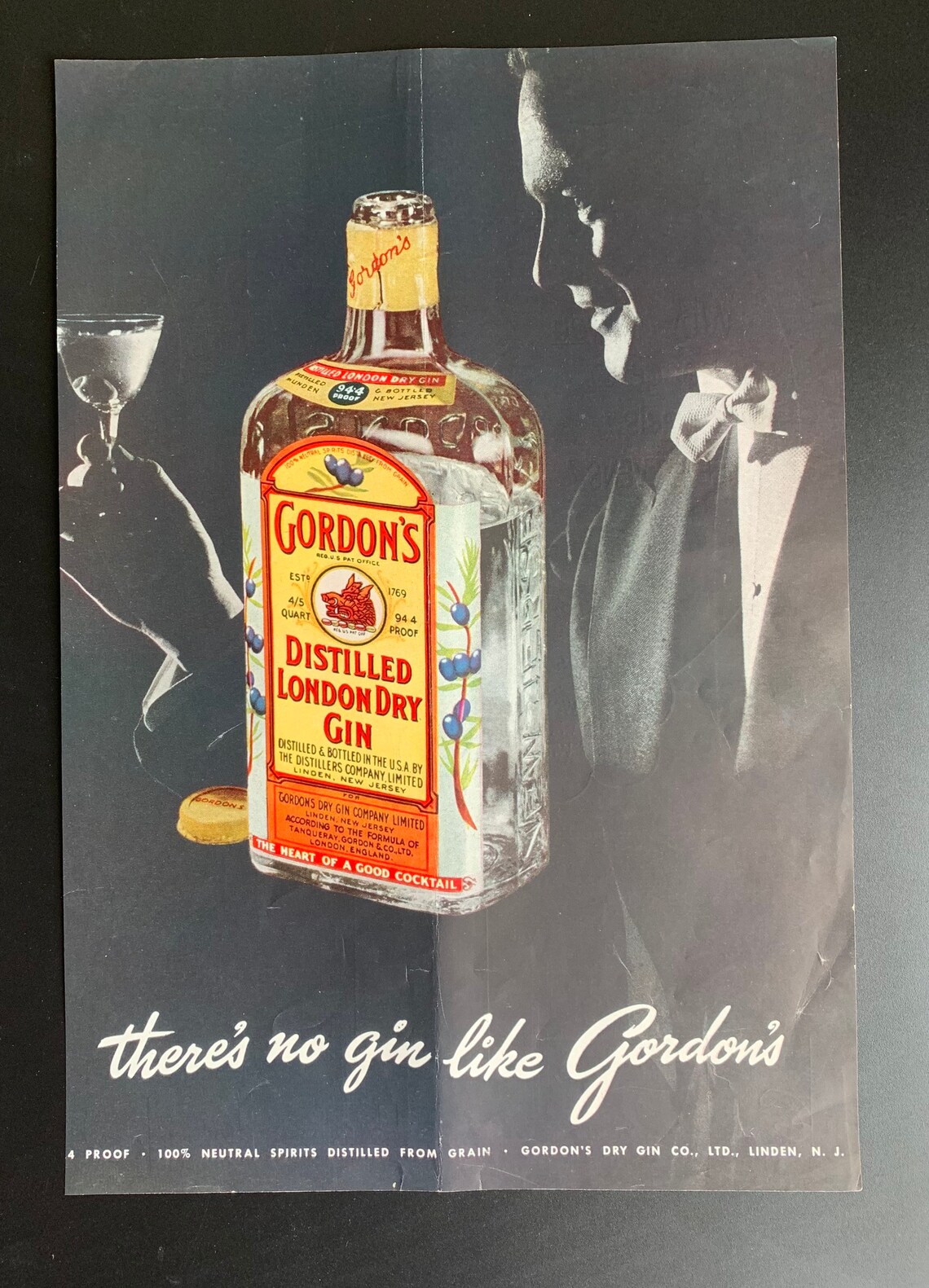 Vintage 1951 Gordons Gin Print Ad | Etsy