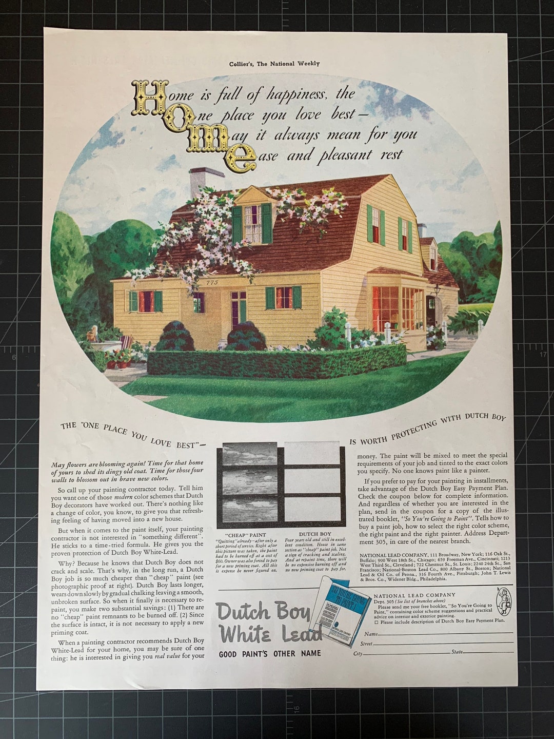 1938 Dutch Boy Lead Paint Magazine Ad • Vintage House Painting ...