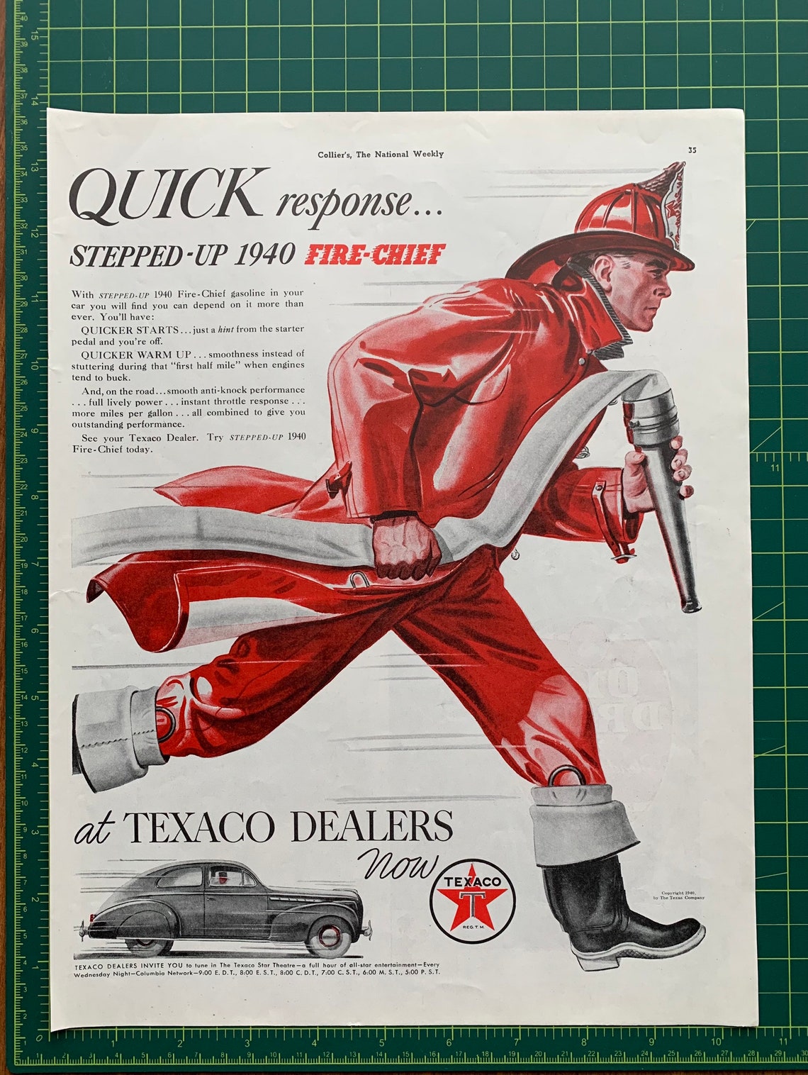 Vintage 1940 Texaco Oil Print Ad | Etsy