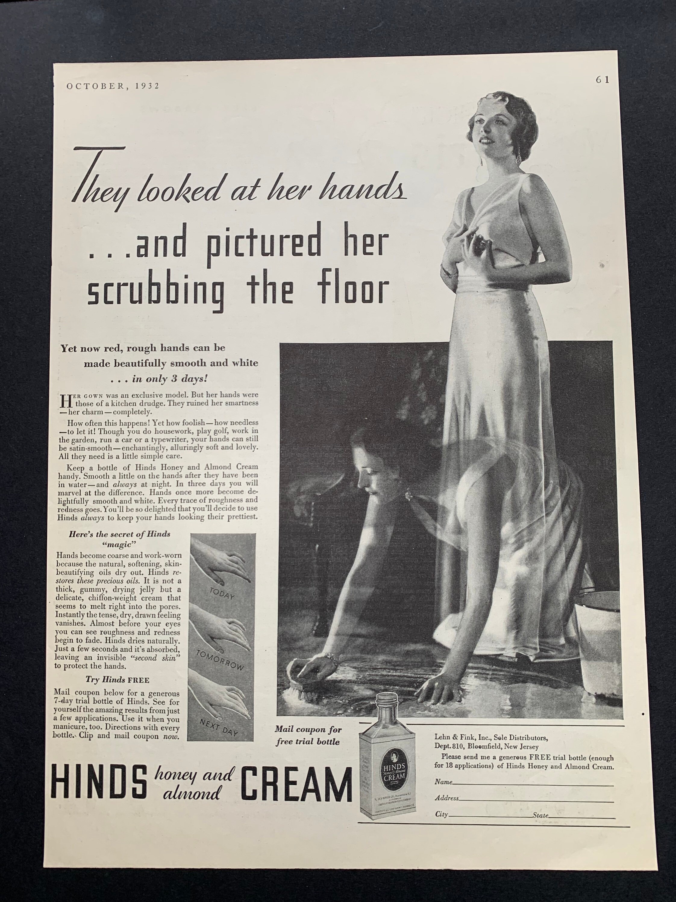 Vintage 1932 Hinds Hand Cream Ad | Etsy