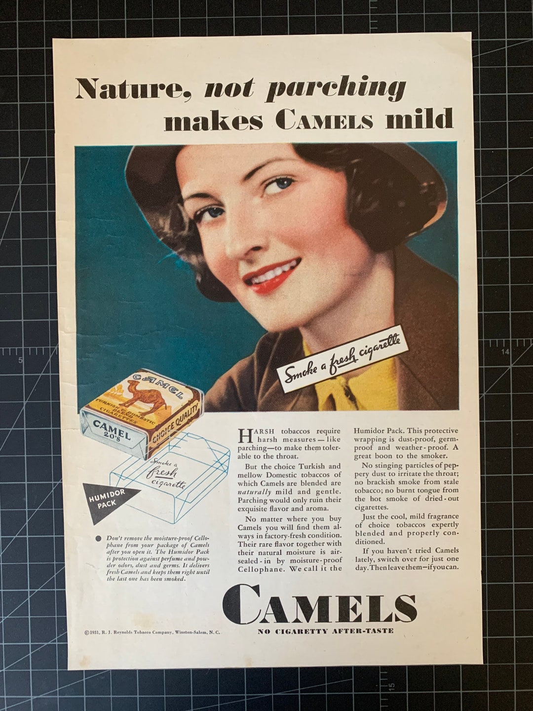 Vintage 1931 Camel Cigarettes Print Advintage Retro Gift Decor - Etsy