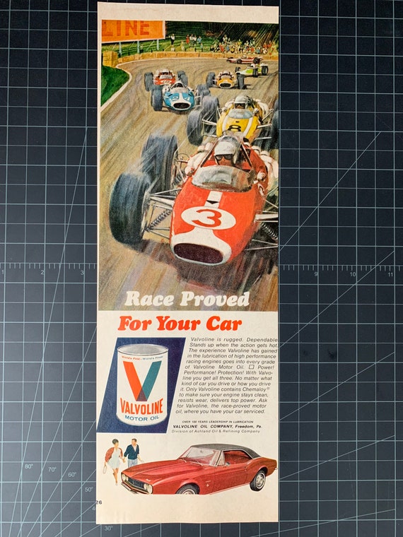 Vintage 1960s Valvoline Print Ad Drag Racing | Etsy