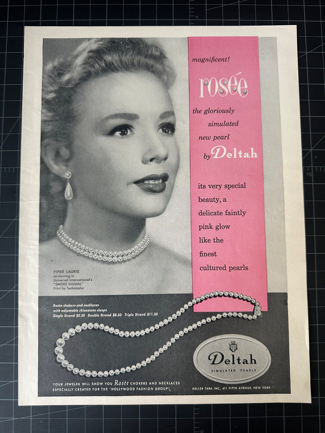Vintage 1950s Deltah Pearls Print Ad - Piper Laurie - Etsy