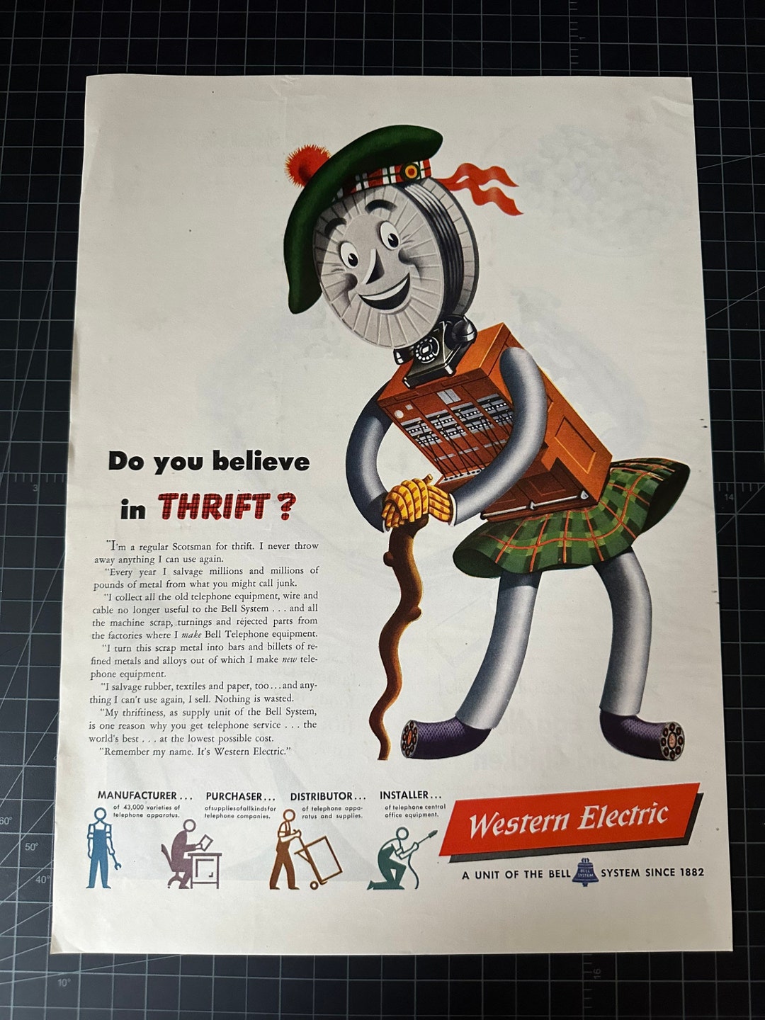 Vintage 1940s Western Electric Print Ad - Etsy