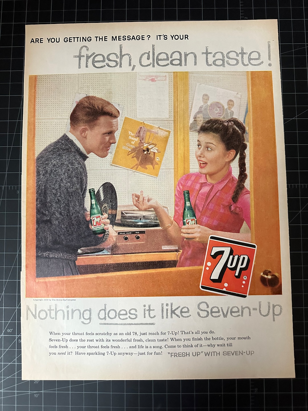 Vintage 1959 7UP Original Print Ad - Etsy
