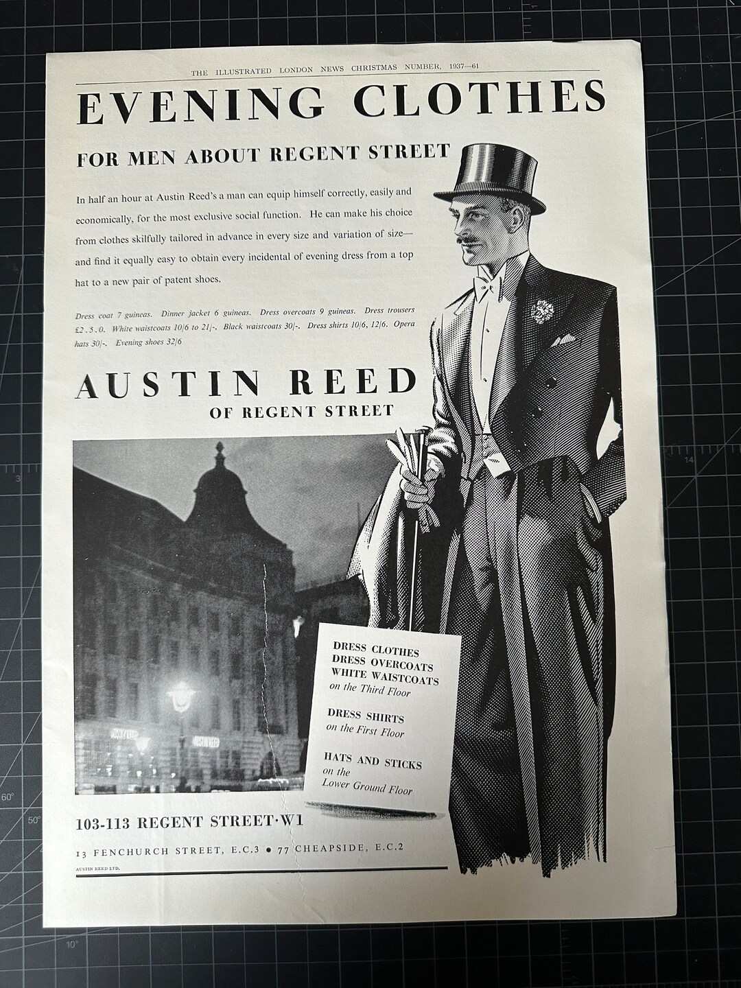 Rare Vintage 1937 Austin Reed Evening Clothes UK Print Advertisement - Etsy