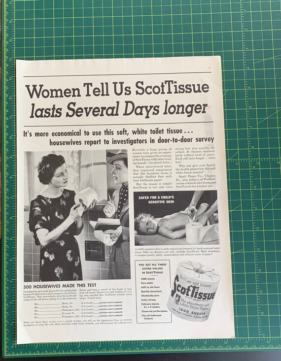 Collectibles Vintage 1937 Scottissue Toilet Paper Print Ad ...