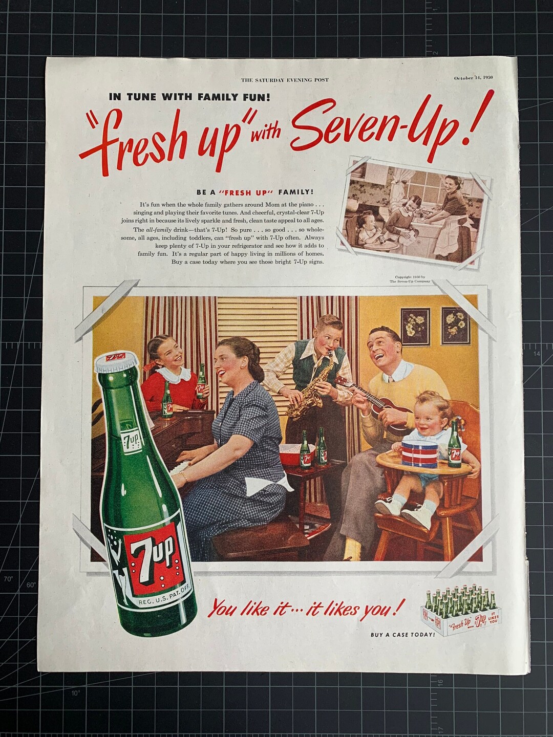 Vintage 1950 7-UP Original Print Ad - Etsy