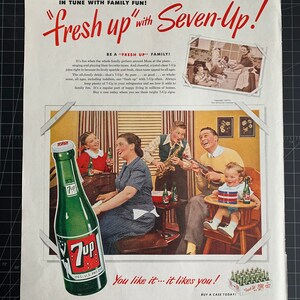Vintage 1950 7-UP Original Print Ad - Etsy