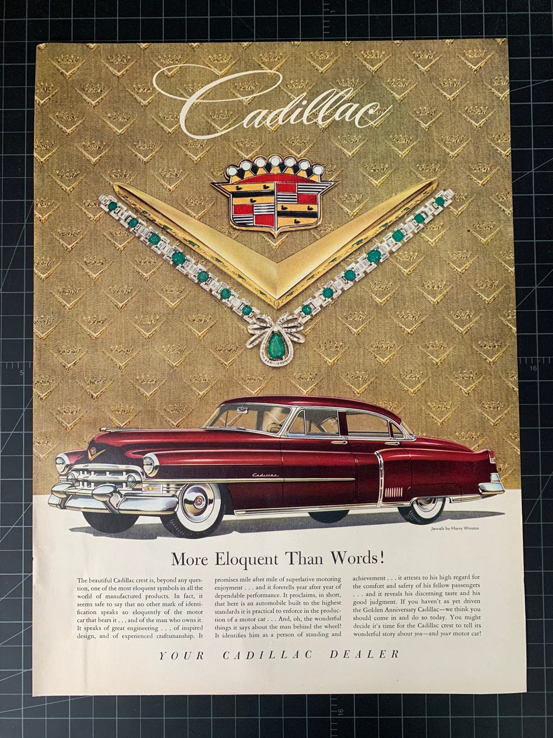 Vintage 1950s Cadillac Print Advertisement Retro Gift Decor - Etsy