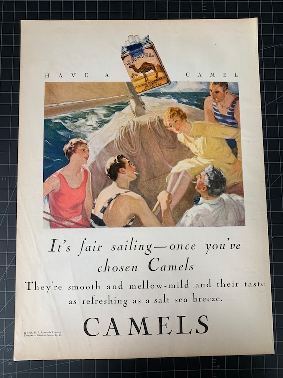 Vintage 1928 Camel Cigarettes Print Ad | Etsy
