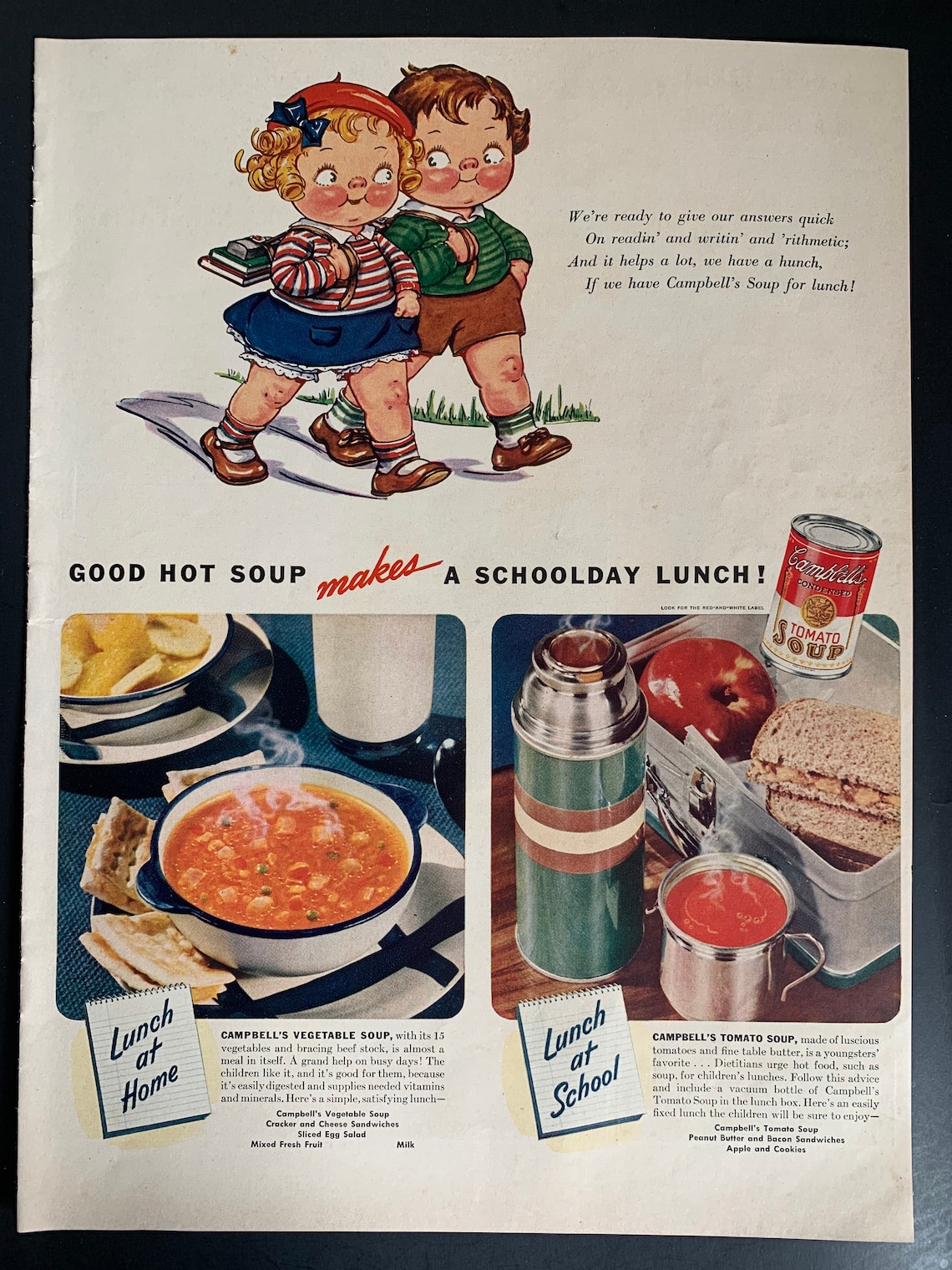 Vintage 1940s Campbells Soup Ad - Etsy
