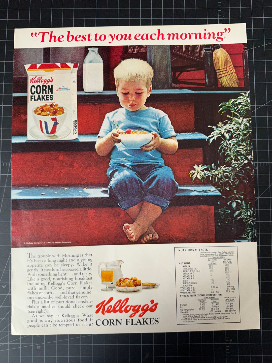 Vintage 1972 Kelloggs Corn Flakes Print Advertisement - Etsy