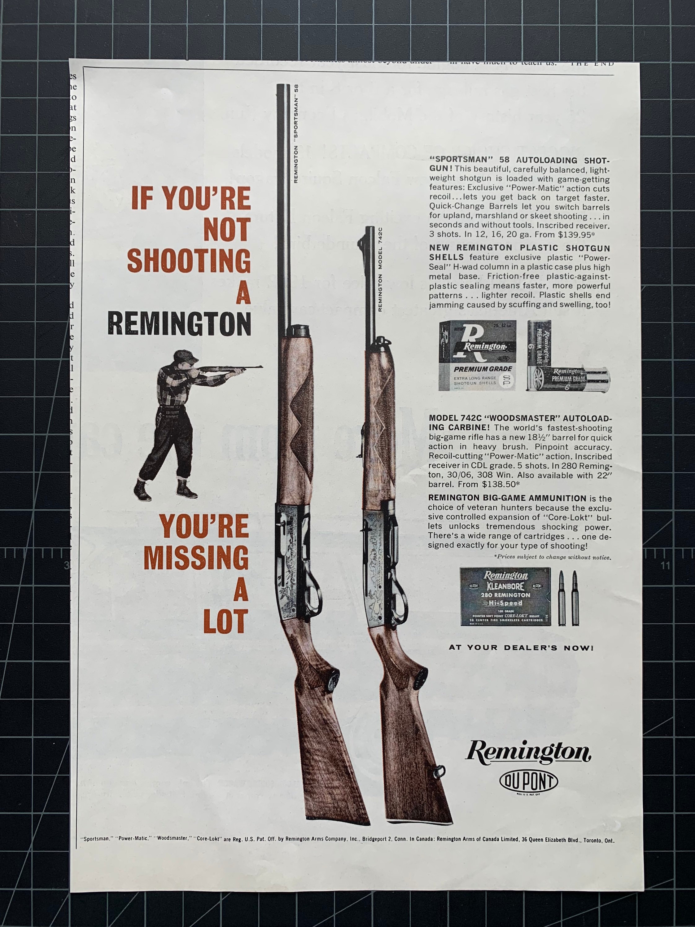 Vintage 1961 Remington Shot Gun Print Ad | Etsy