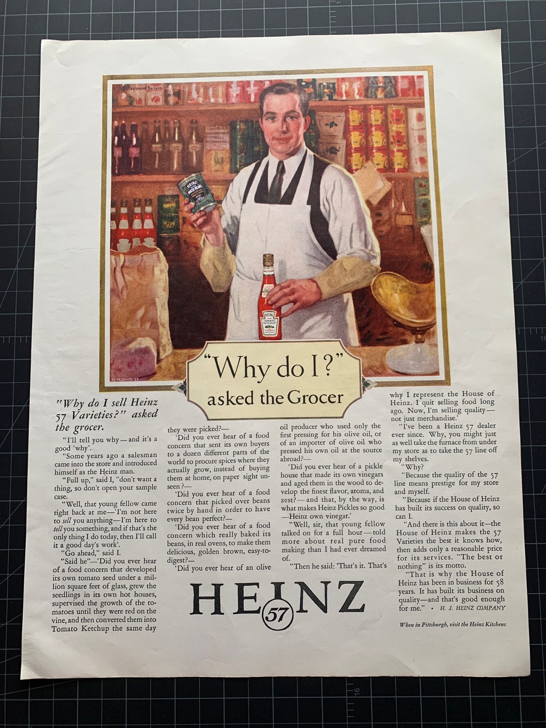 Vintage 1927 Heinz Ketchup Original Advertisement - Etsy