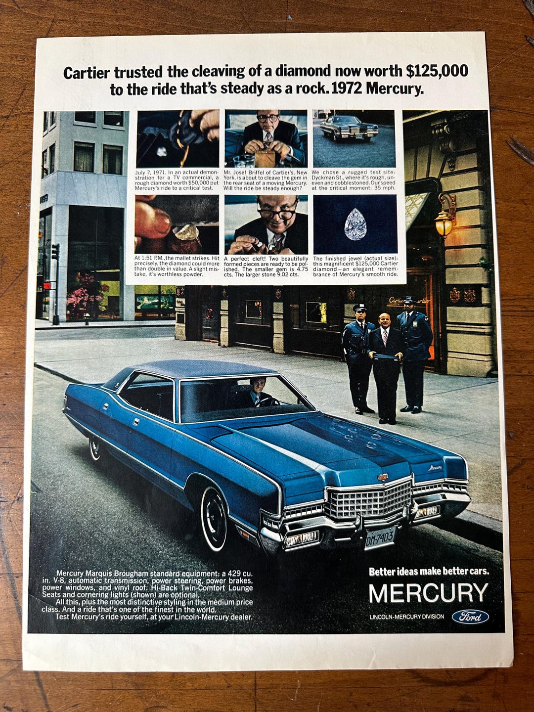 Vintage 1972 Ford Mercury Print Ad - Etsy