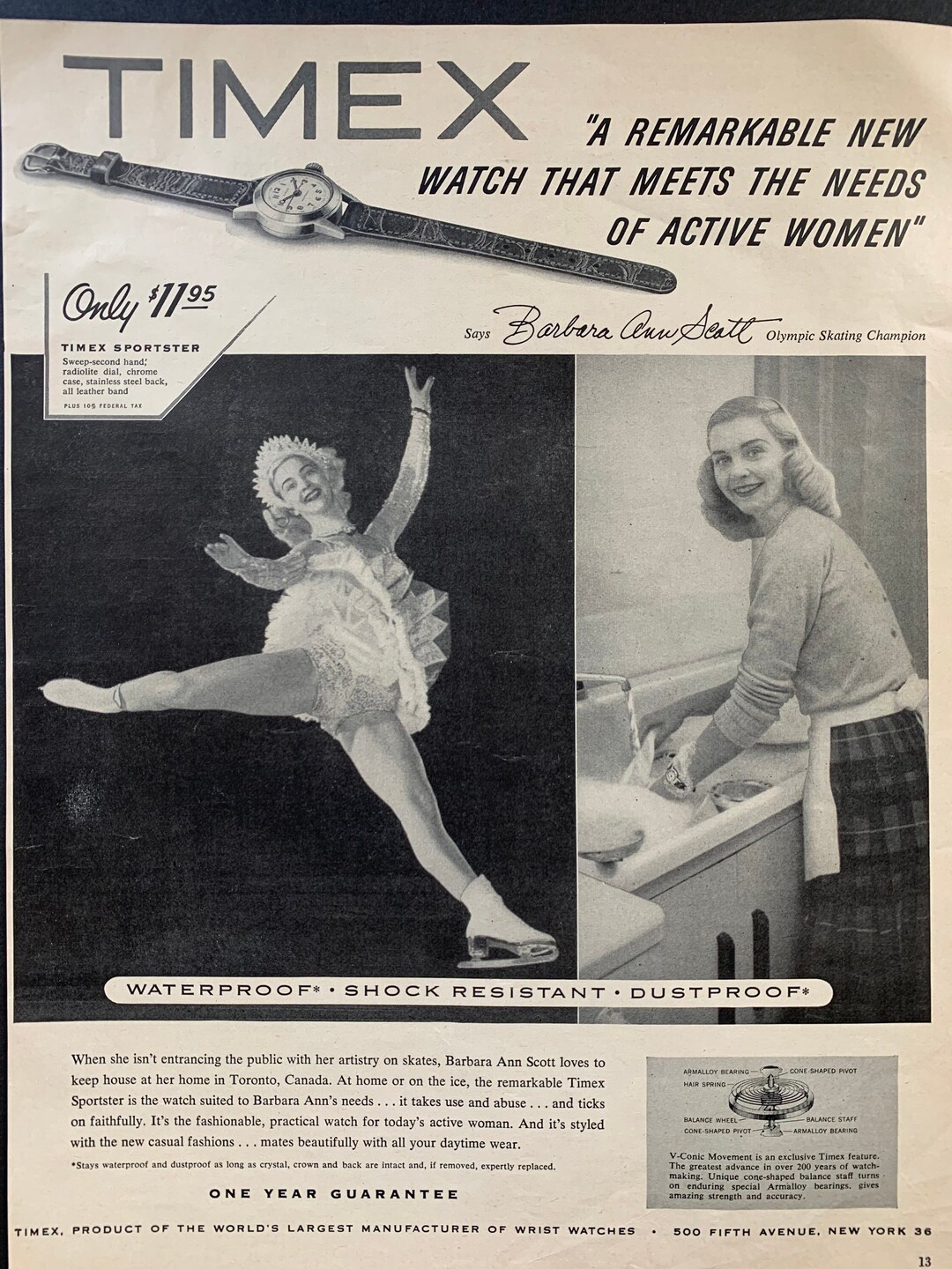 Vintage 1954 Timex Watch Ad - Etsy