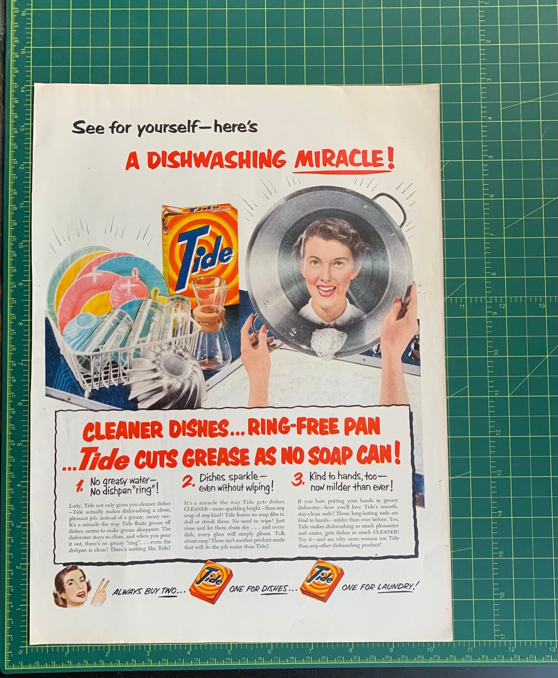 Vintage 1950s Tide Detergent Original Print Ad - Etsy