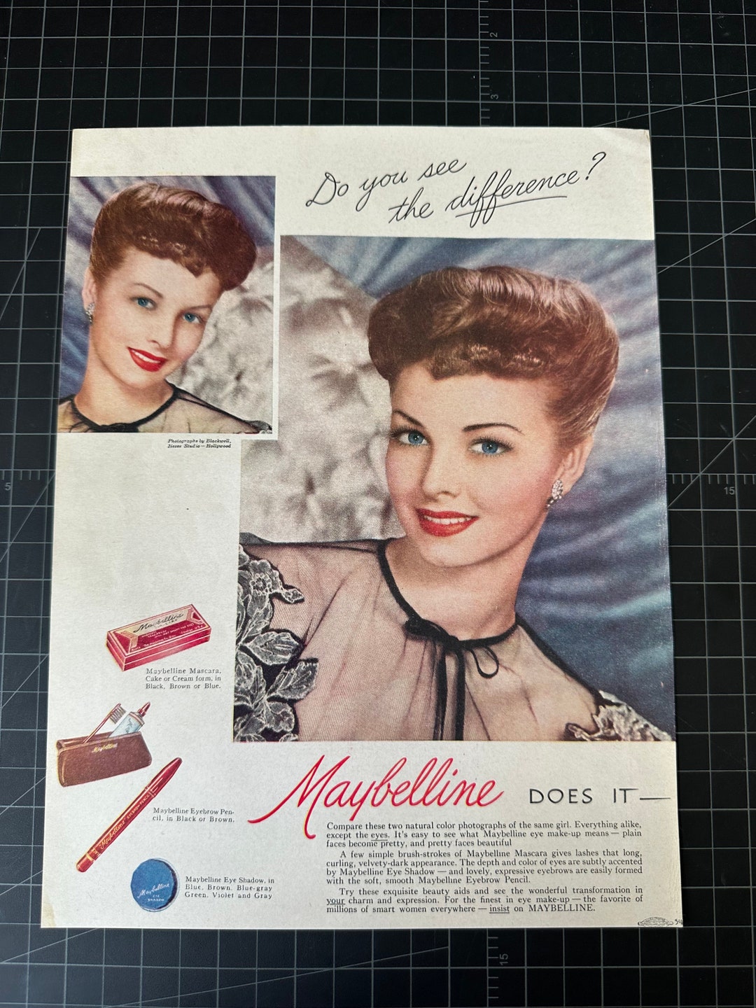 Vintage 1940s Maybelline Cosmetics Print Advertisement - Etsy