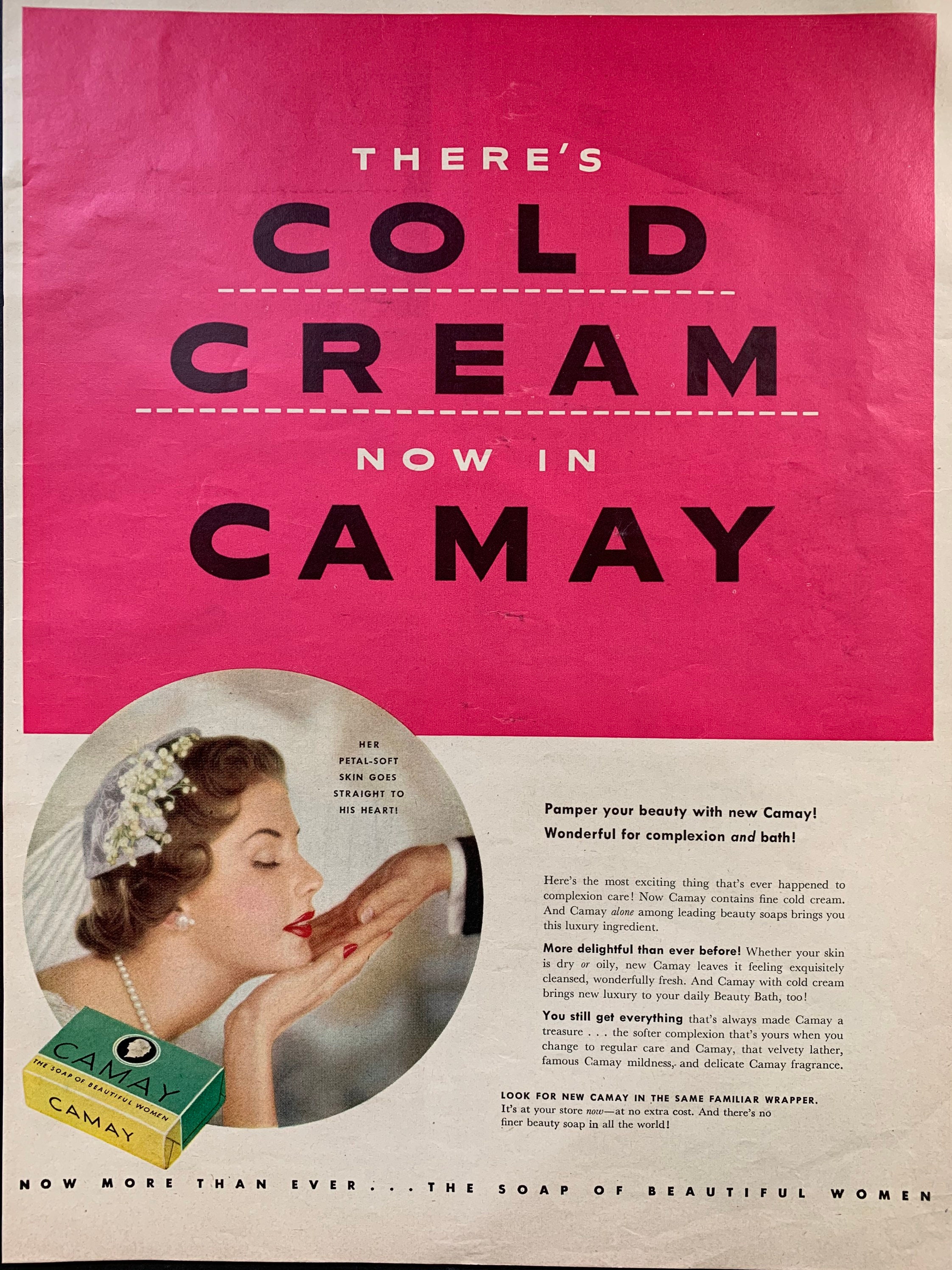Vintage 1954 Camay Face Cleanser Ad - Etsy