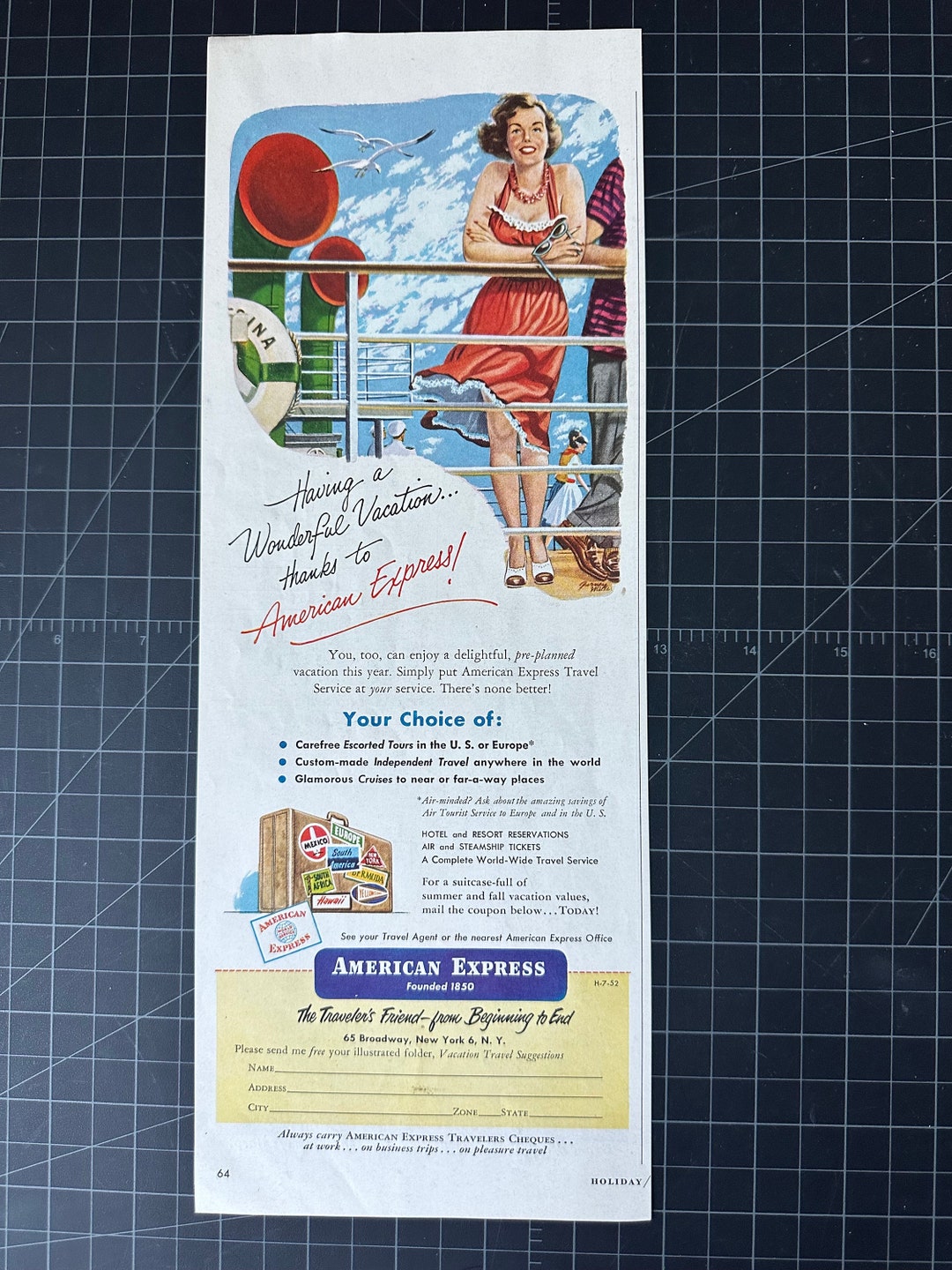 Vintage 1950s American Express Print Advertisement - Etsy