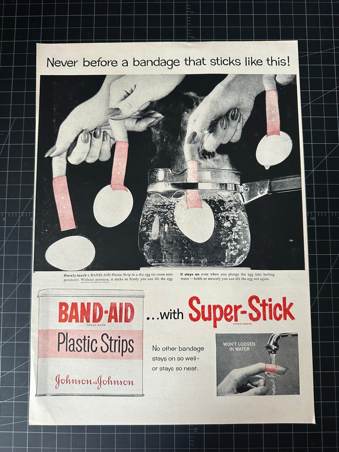 Vintage 1950s Band-aid Original Print Ad - Etsy