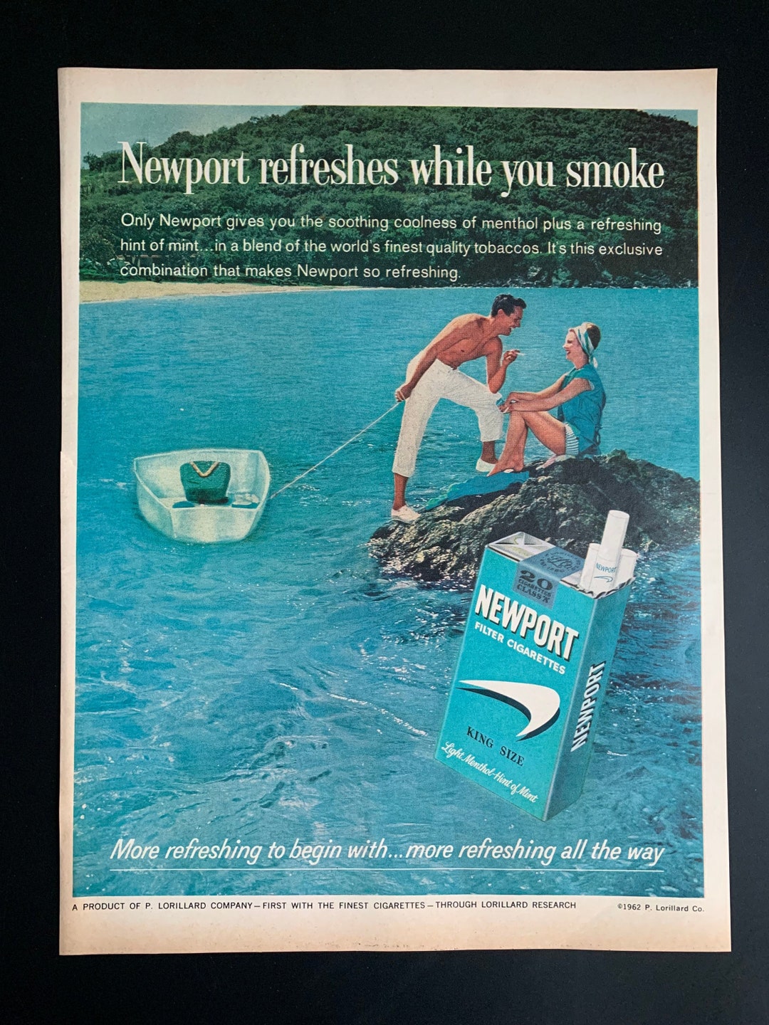 Vintage 1962 Newport Cigarettes Print Ad - Etsy