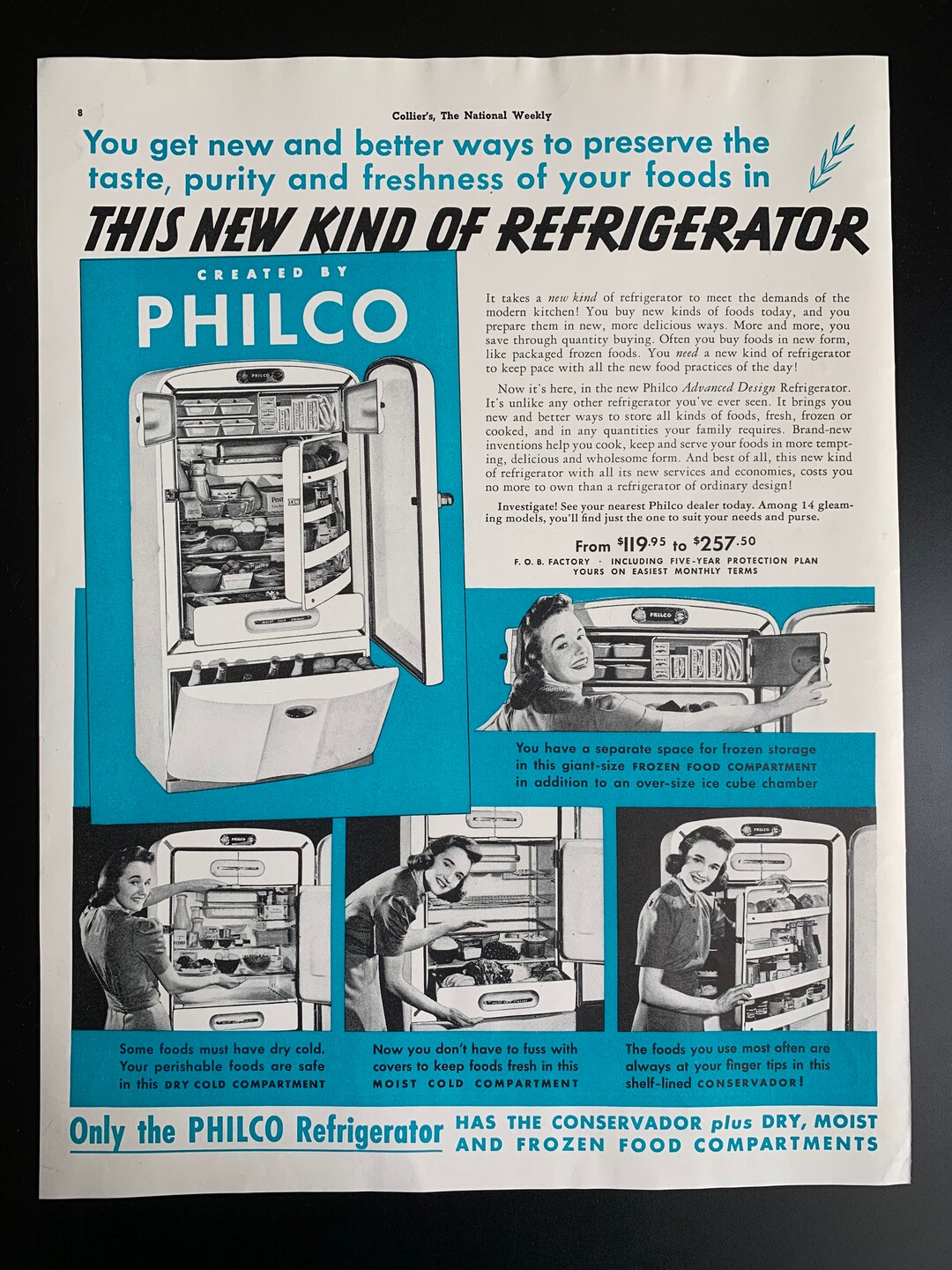 Vintage 1940 Philco Refrigerator Print Advertisement - Etsy