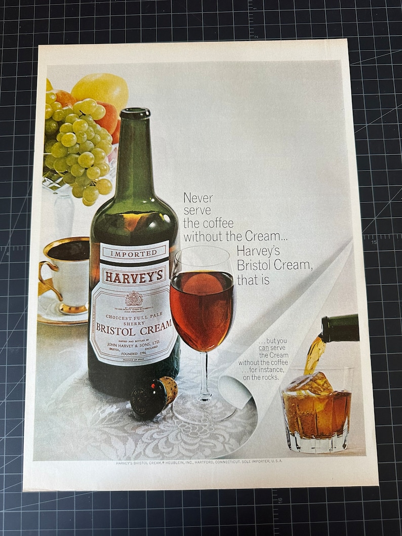 Vintage 1966 Harveys Bristol Cream Print Ad - Etsy
