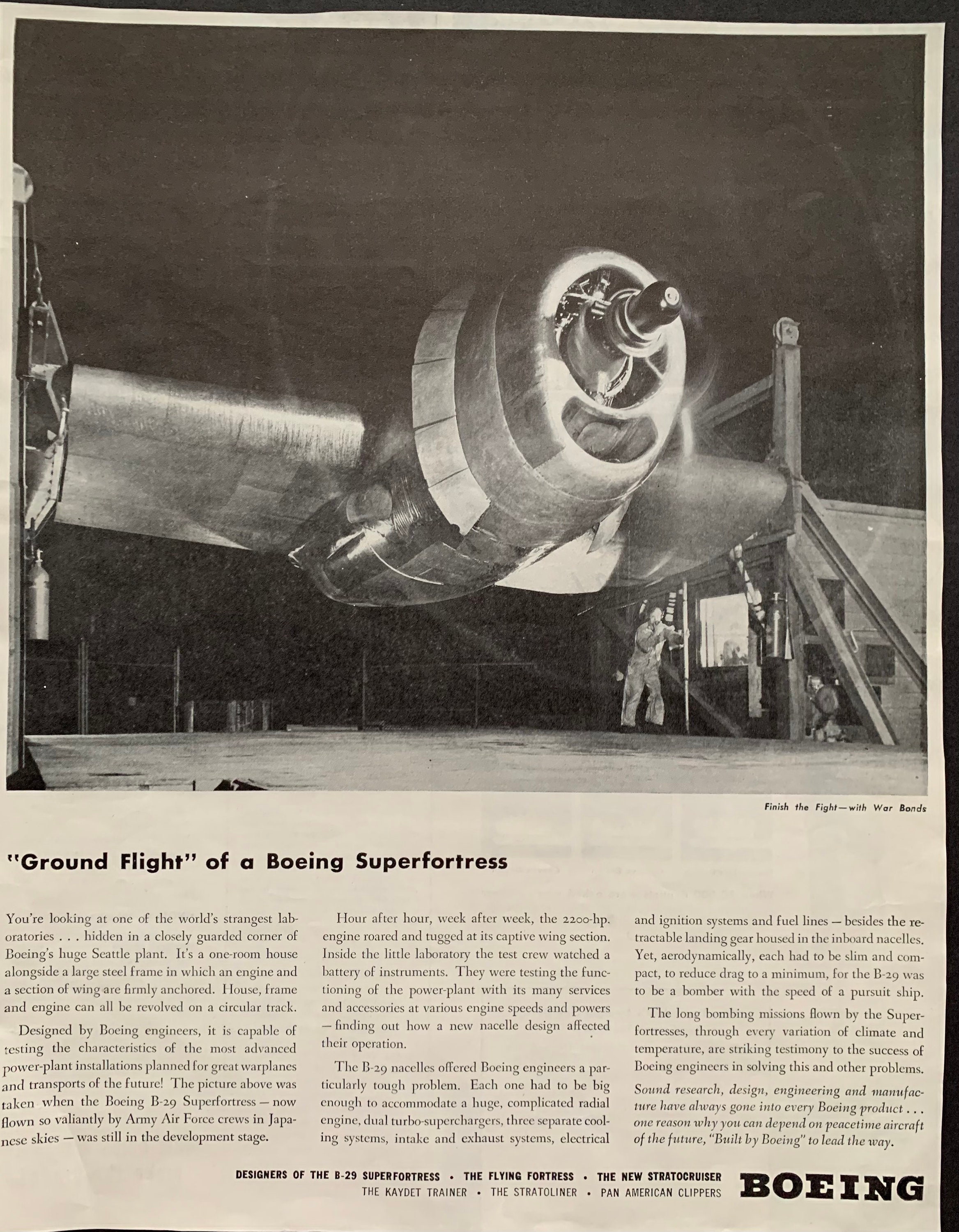 Vintage 1945 Boeing Aircraft WW2 Print Ad - Etsy