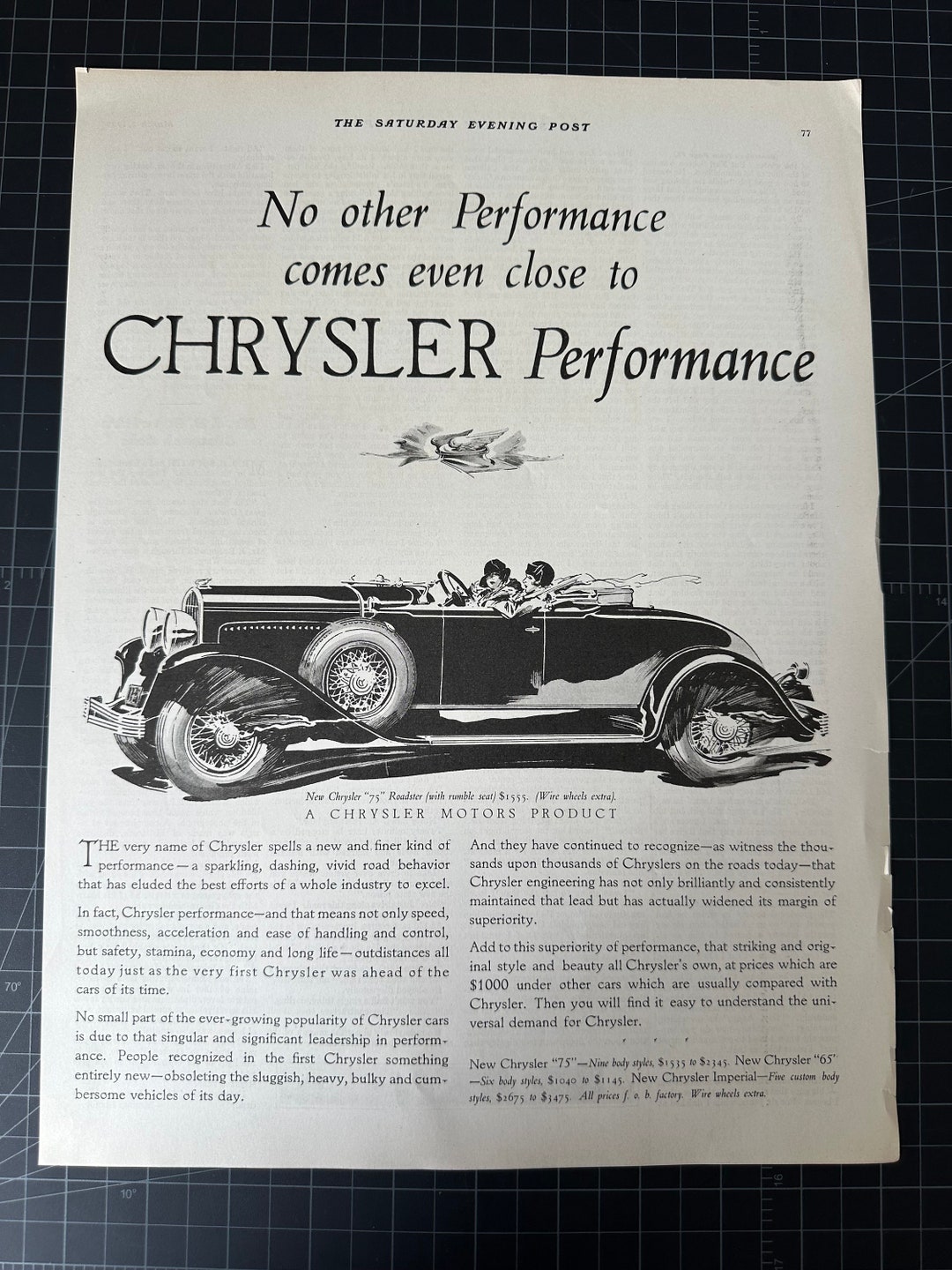 Vintage 1929 Chrysler Print Advertisement - Etsy
