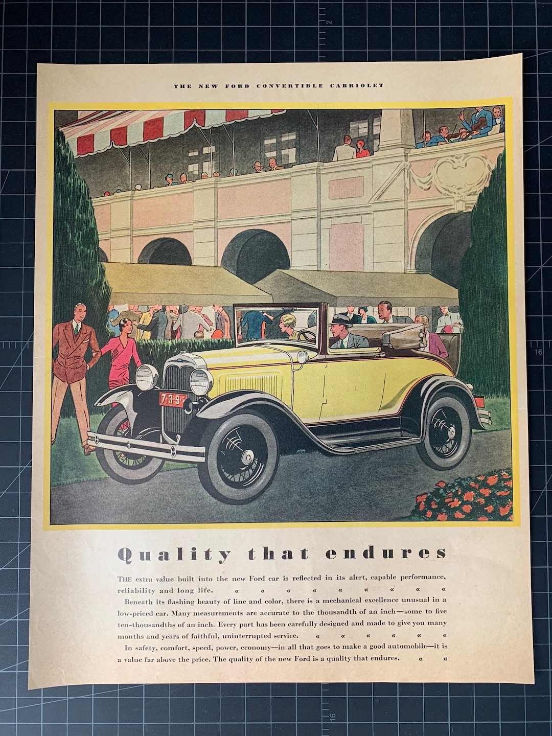 Vintage 1920s Ford Convertible Cabriolet Print Advertisement - Etsy
