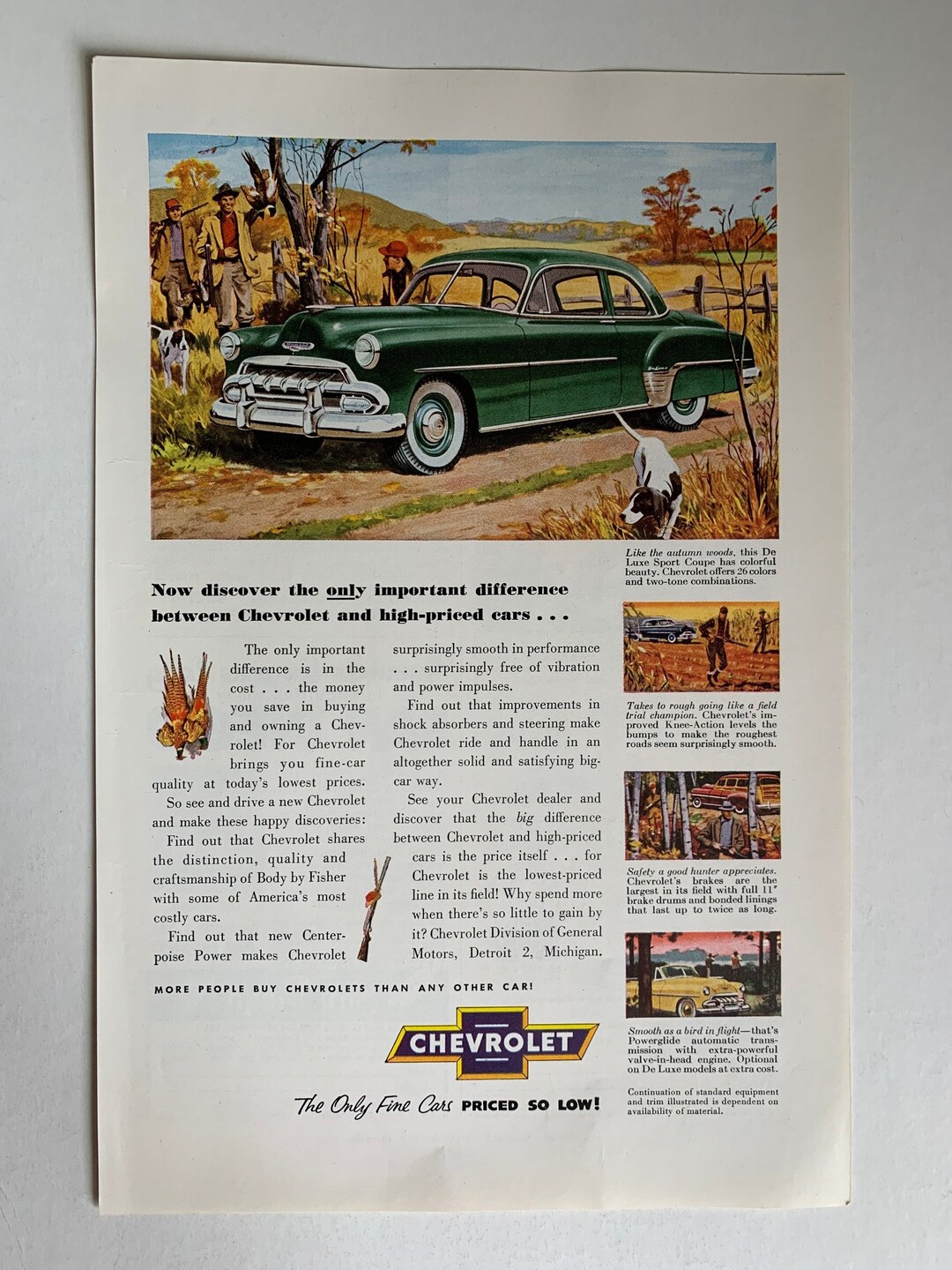Vintage 1950s Chevrolet Advertisement - Etsy