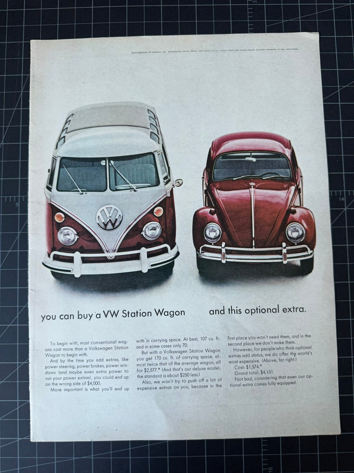 Vintage 1960s Volkswagen Print Ad - Etsy